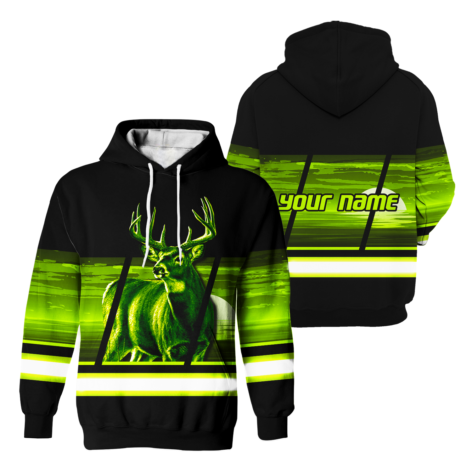 Hi Vis Hoodie Reflective Deer Hunting Custom Name Safety Workwear