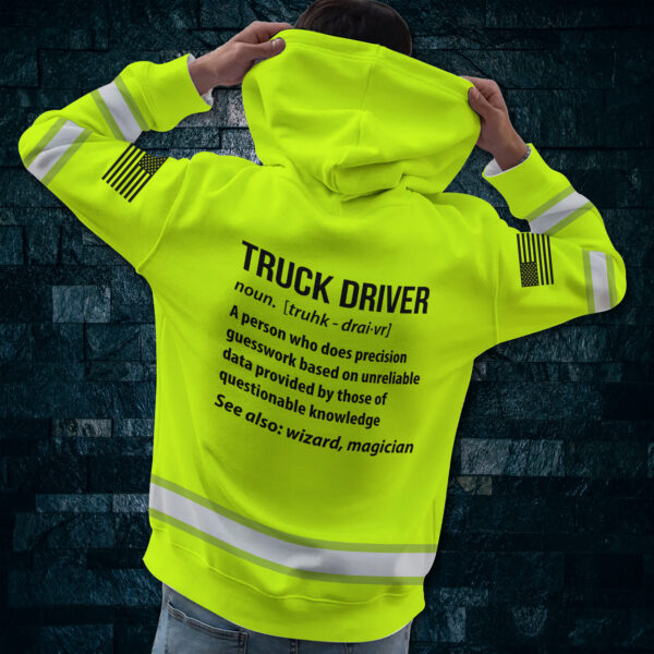 Hi Vis Hoodie Truck Driver Definition Yellow Custom Name and Logo ...