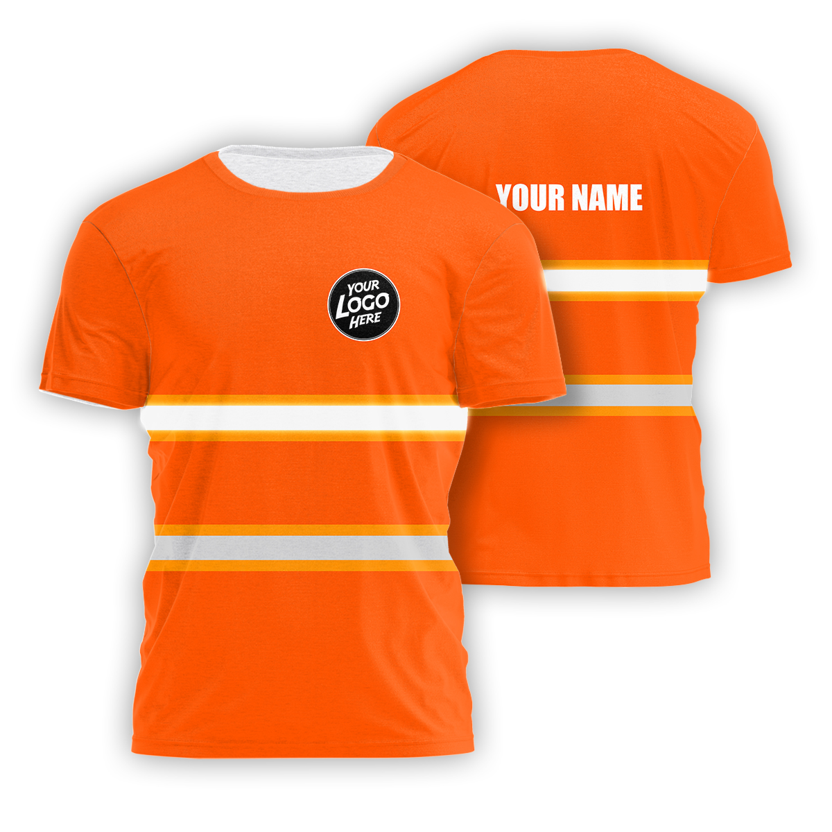 Hi Vis Shirt Reflective Orange Orange Line Custom Logo And Name Safety ...