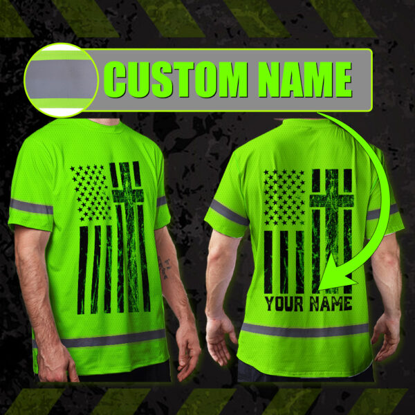 Hi Vis Shirt Reflective Jesus 2 Custom Name Safety Workwear For ...